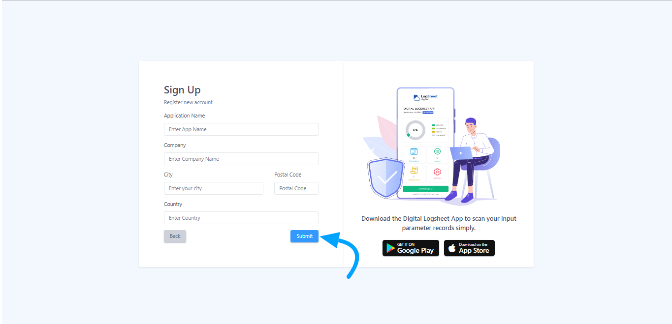 Registrasi aplikasi – Logsheet Digital – Help Center